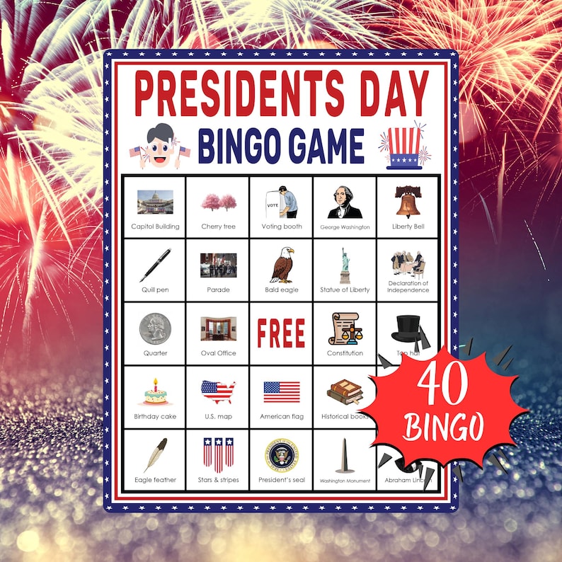 Presidents Day Bingo Game | Printable U.S. Presidents Learning Game for ...