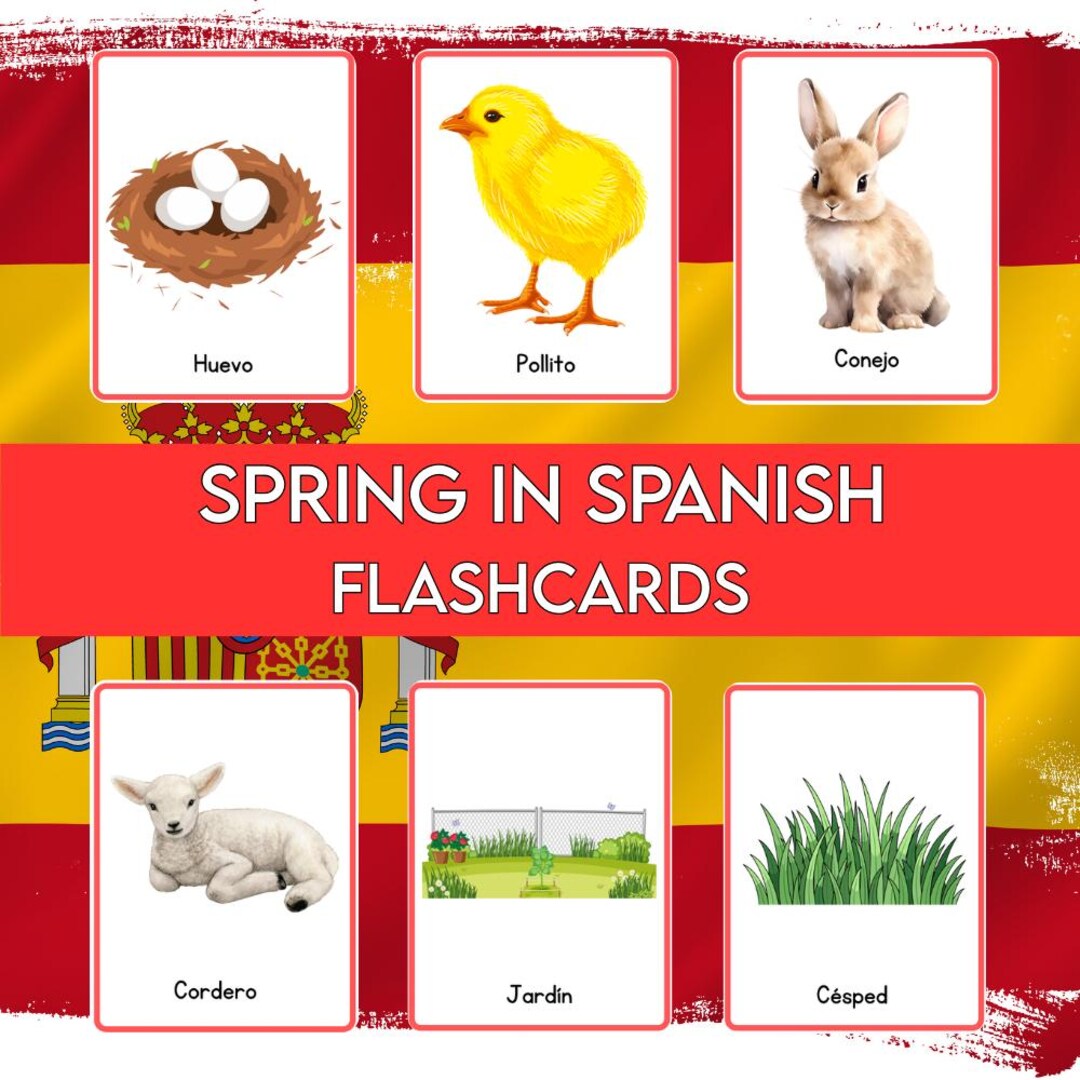 Spring in Spanish Flashcards Printable Spanish Vocabulary Cards for ...