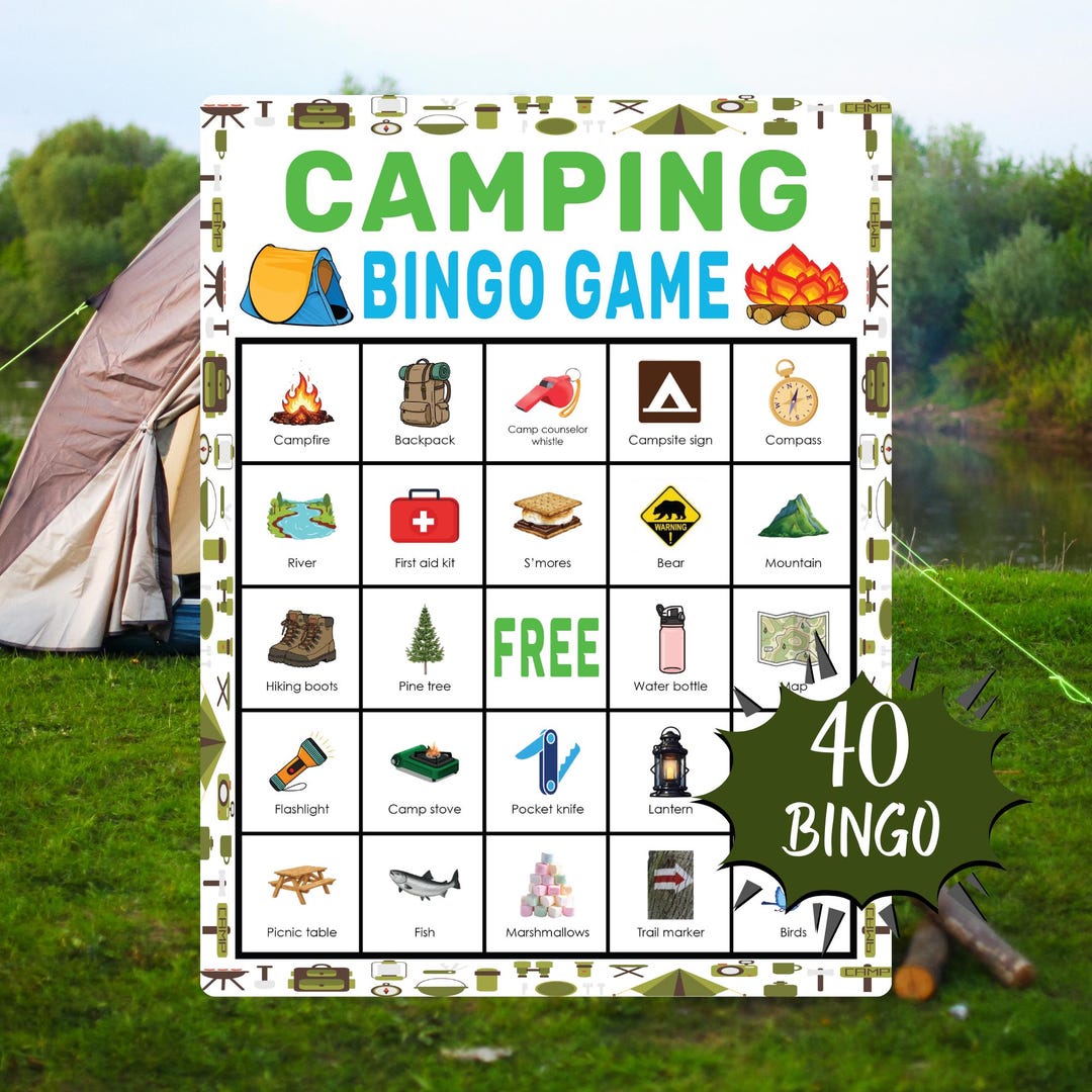 Camping Bingo Game Printable Outdoor Adventure Activity for Kids ...
