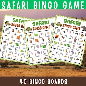 Safari Bingo Game | Jungle Animals Printable Activity for Kids ...