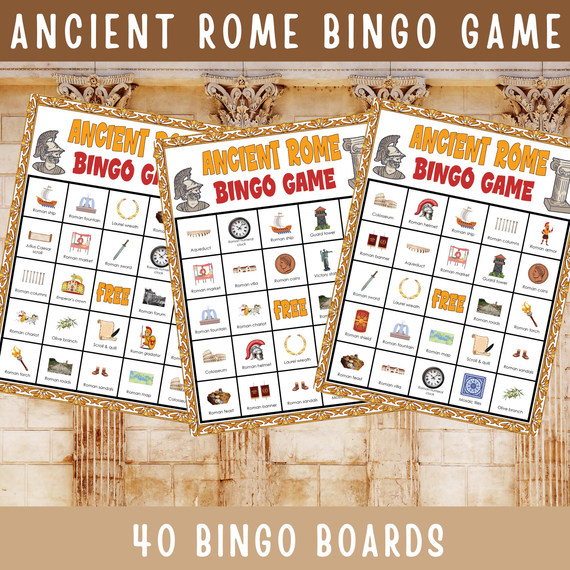 Ancient Rome Bingo Game | Roman Civilization Printable for Kids ...