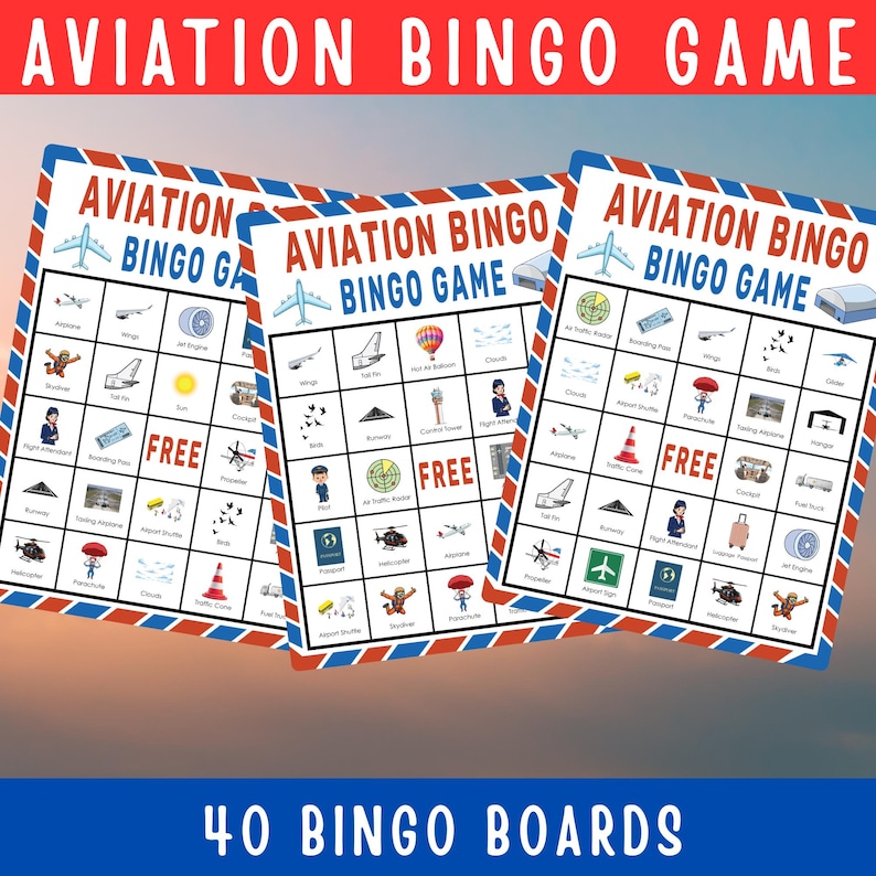 Aviation Bingo Game | Airplanes and Flight Printable Activity for Kids ...