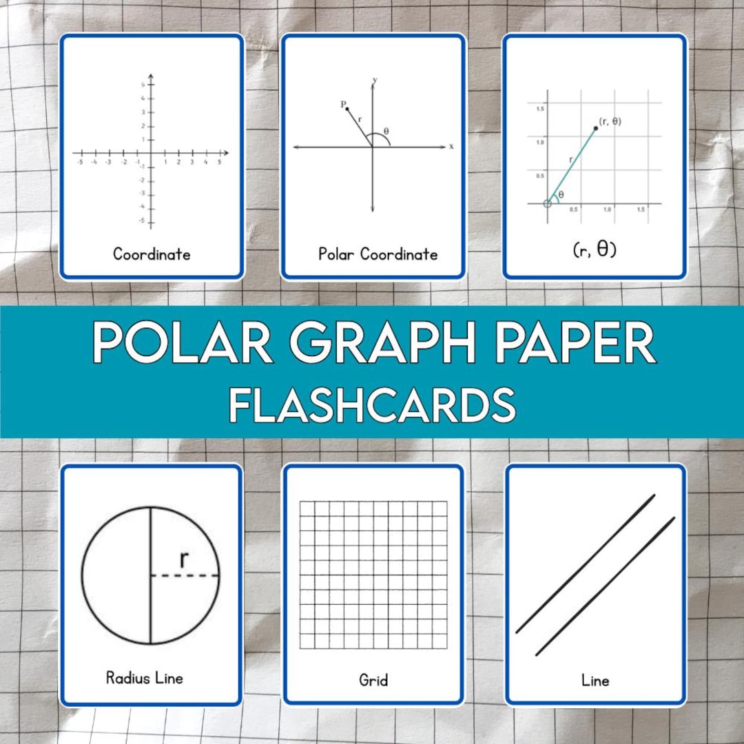 Polar Graph Paper Flashcards Printable | Math Reference Cards for Polar ...