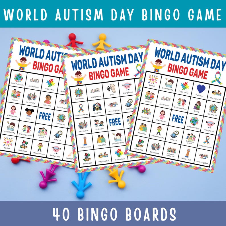 World Autism Awareness Day Bingo Game Printable Inclusion and Kindness ...
