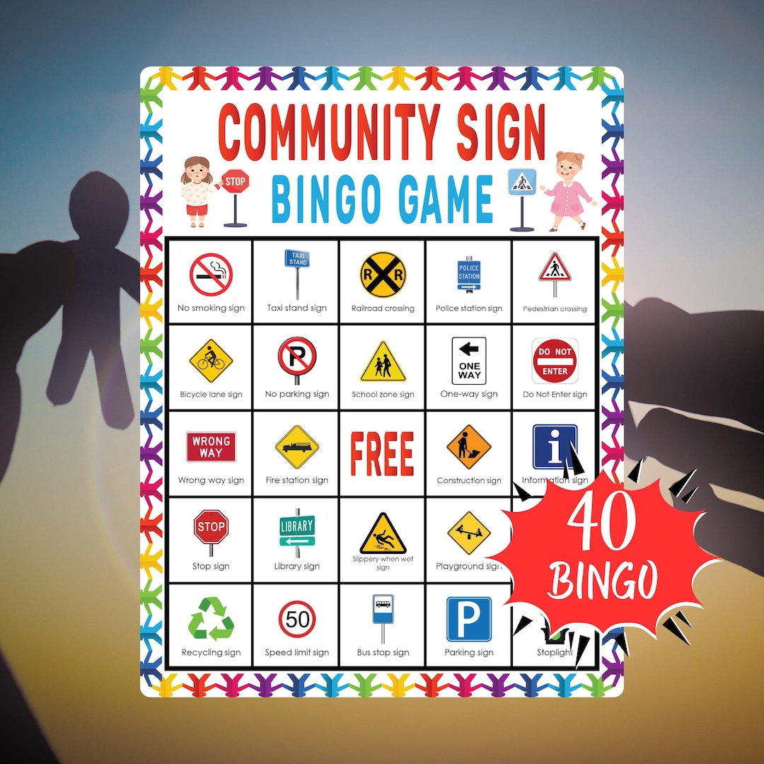 Community Sign Bingo Game — Fun & Educational Printable for Kids ...