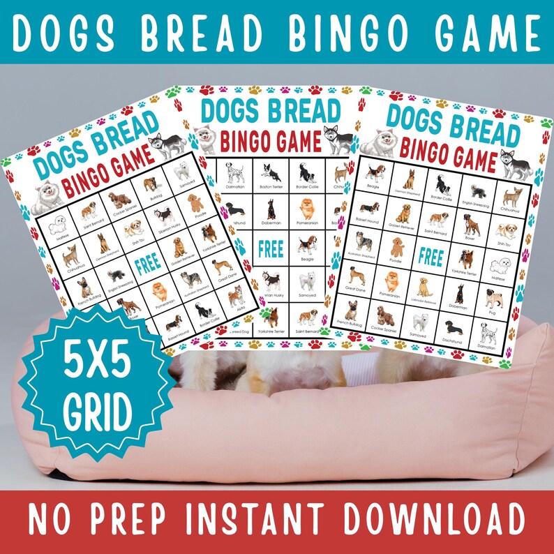 Dogs Breed Bingo Game | Fun Printable Dog Breeds Activity for Kids ...