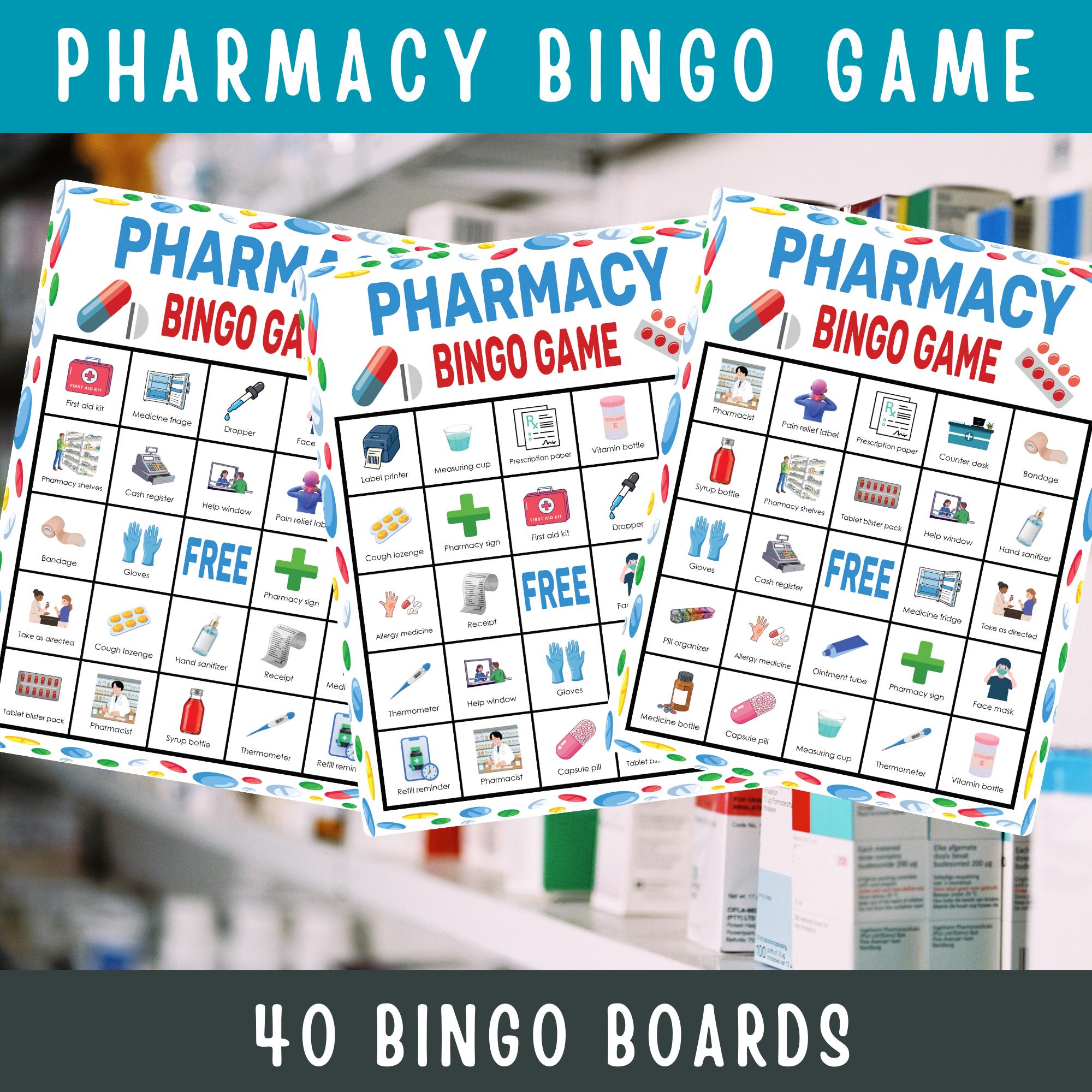 Pharmacy Bingo Game Printable Health Medication Activity for Kids ...