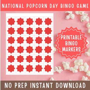 National Popcorn Day Bingo Game | Fun Printable Popcorn Activity for ...