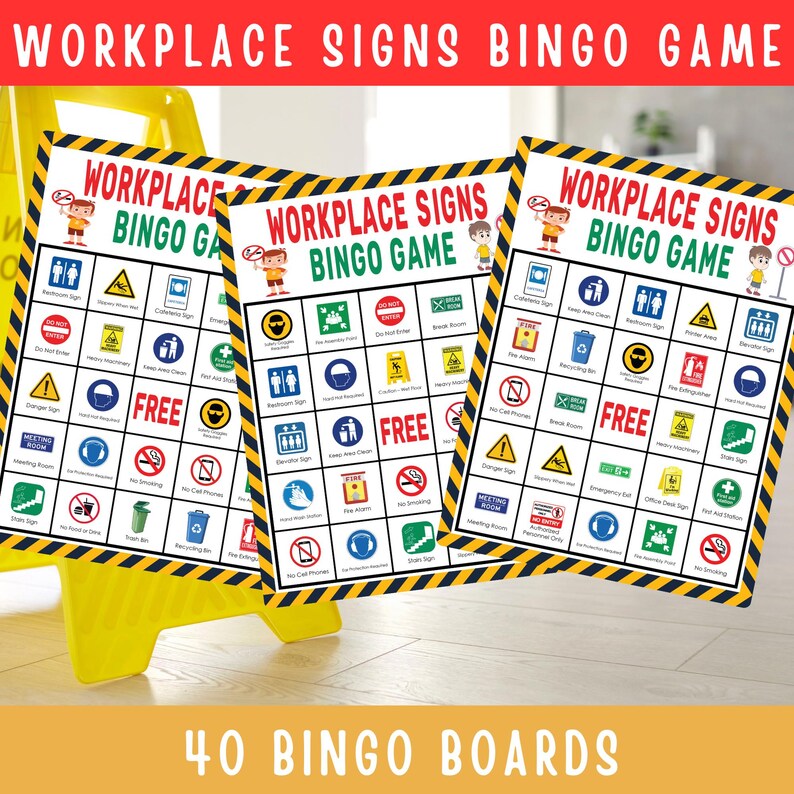 Workplace Signs Bingo Game | Printable Safety Sign Learning Activity ...