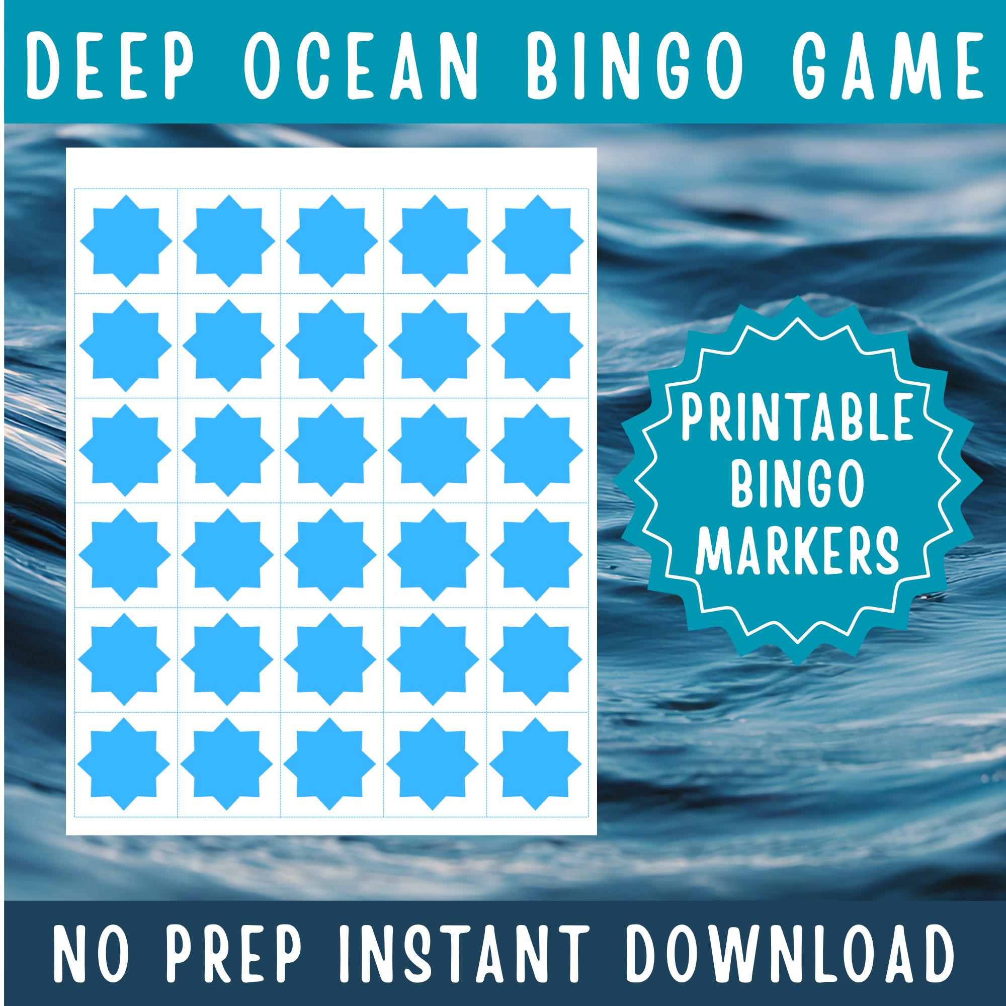 Deep Ocean Bingo Game Printable Sea Creatures Ocean Zones Activity for ...