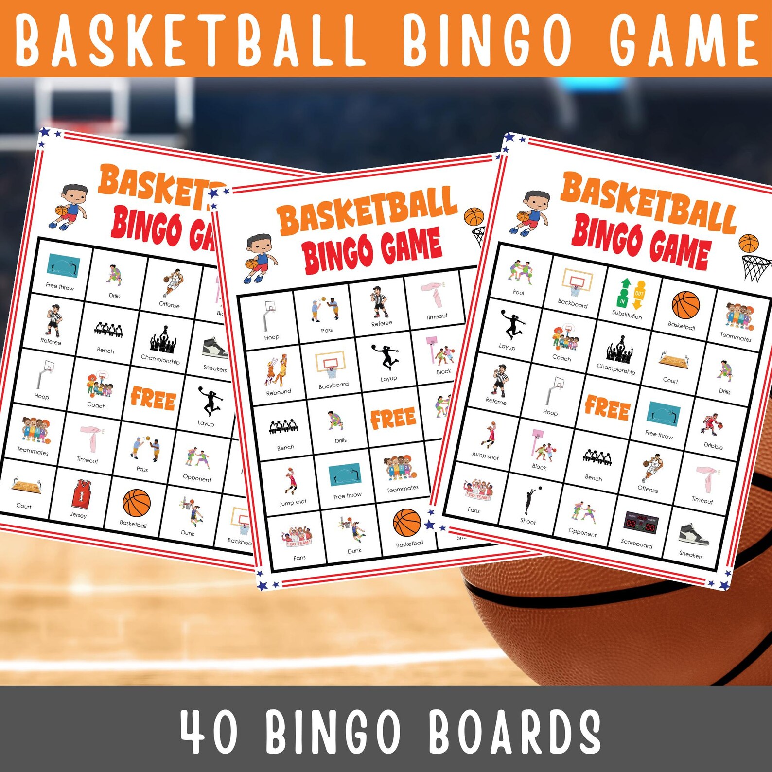 Basketball Bingo Game | Fun Sports Activity for Kids, Classroom, and ...