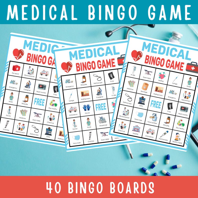 Medical Bingo Game Printable: Healthcare Activity for Kids Classroom ...