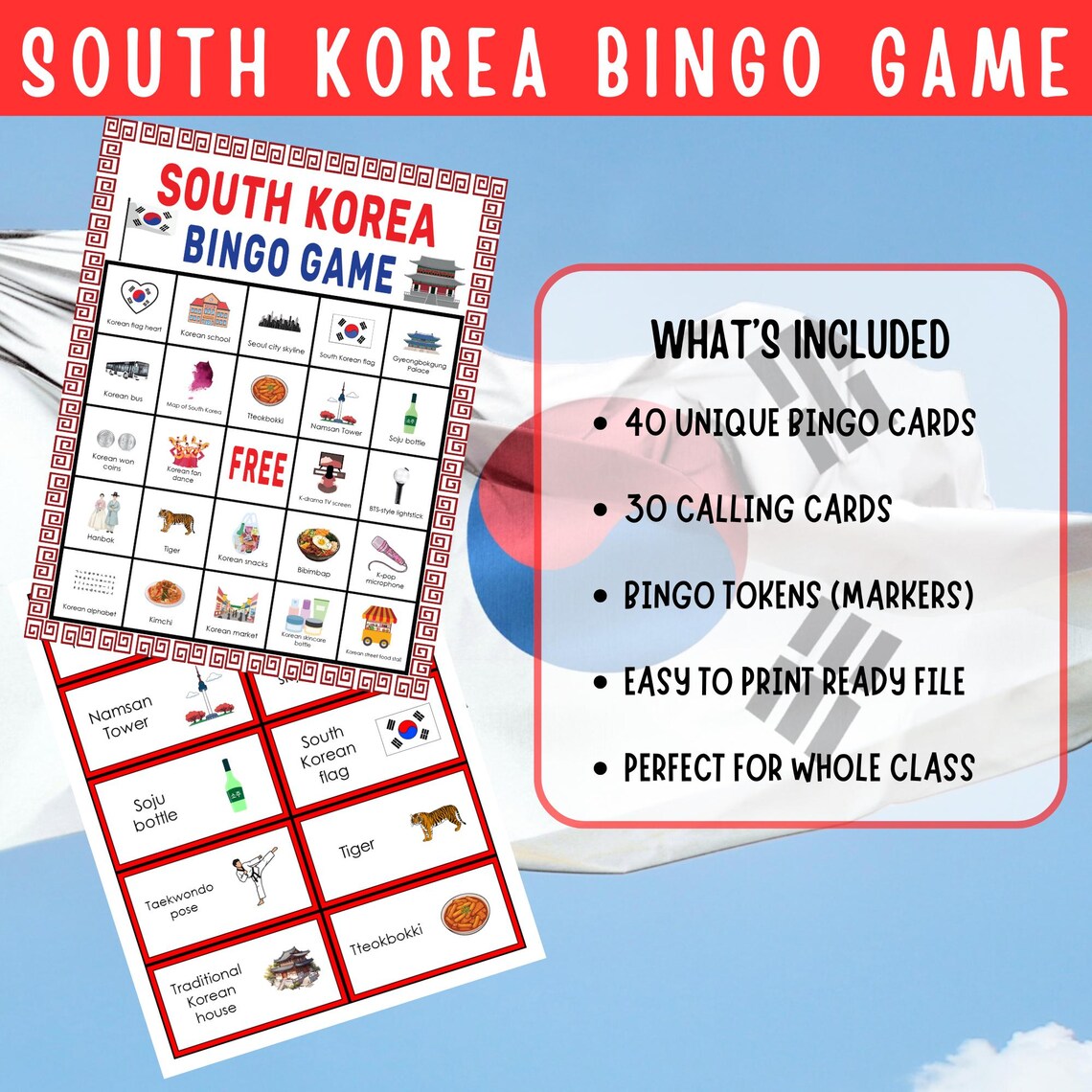 South Korea Bingo Game – A Fun, Educational, and Culture-filled ...