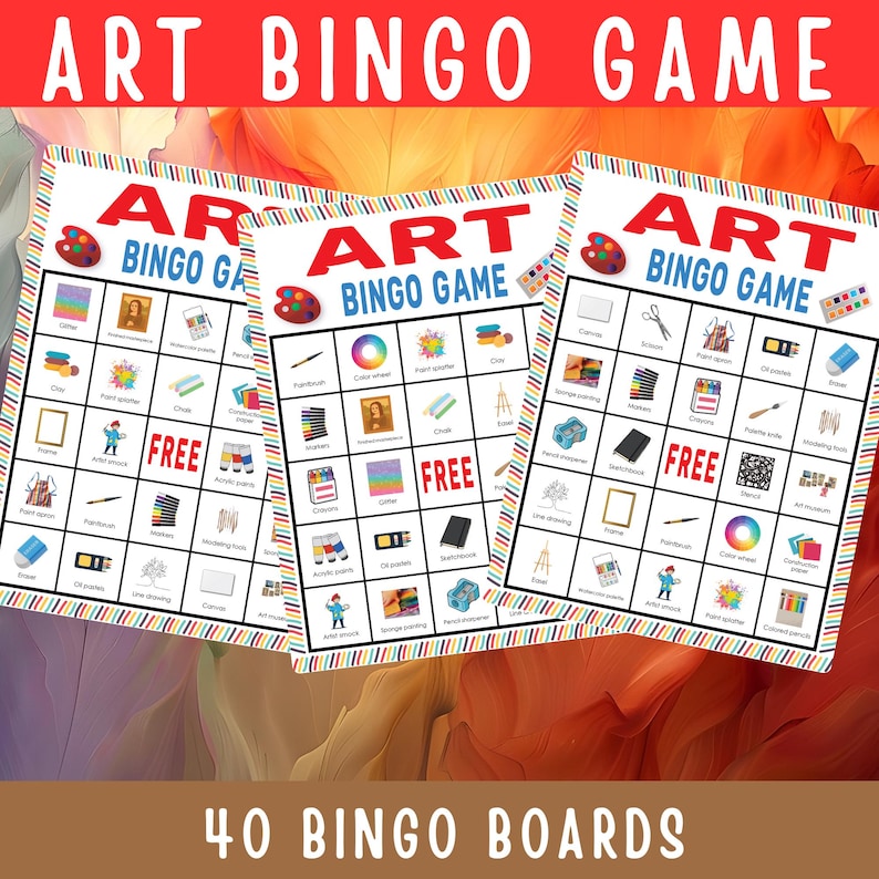 Art Bingo Game Printable Creative Classroom Activity for Kids ...