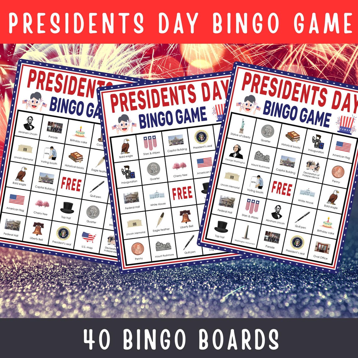 Presidents Day Bingo Game | Printable U.S. Presidents Learning Game for ...