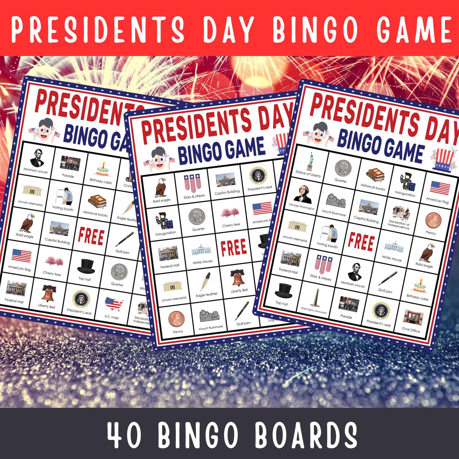 Presidents Day Bingo Game | Printable U.S. Presidents Learning Game for ...