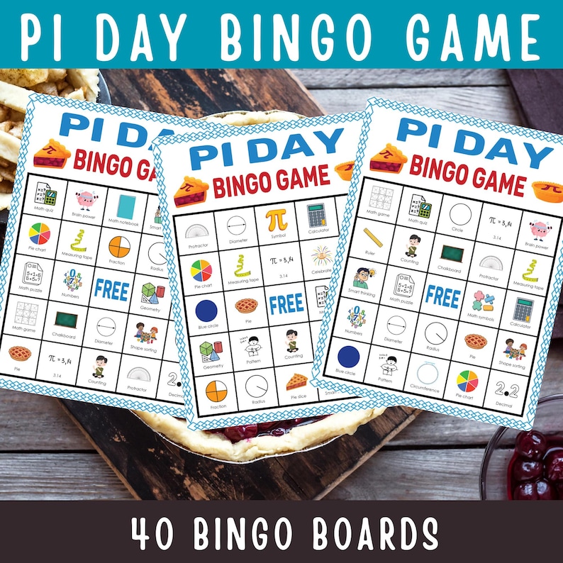 Pi Day Bingo Game Printable Math Activity for Kids Classroom STEM ...