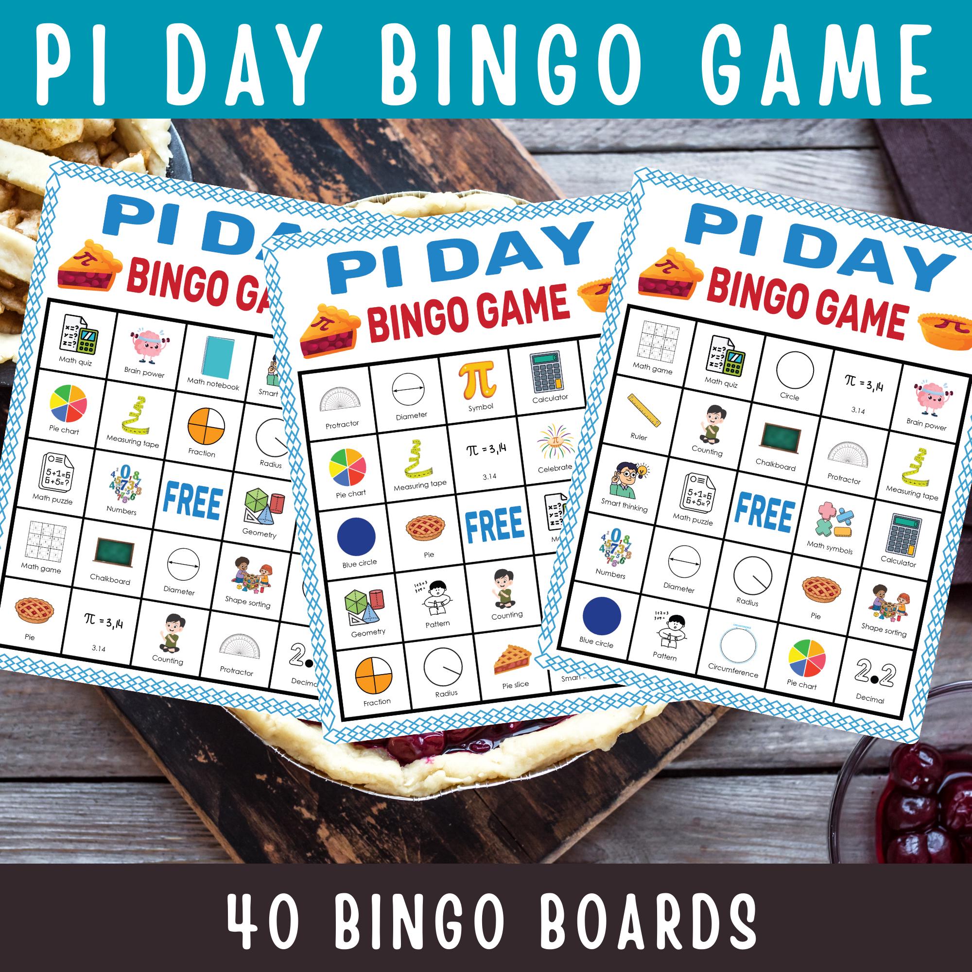 Pi Day Bingo Game Printable Math Activity for Kids Classroom STEM ...