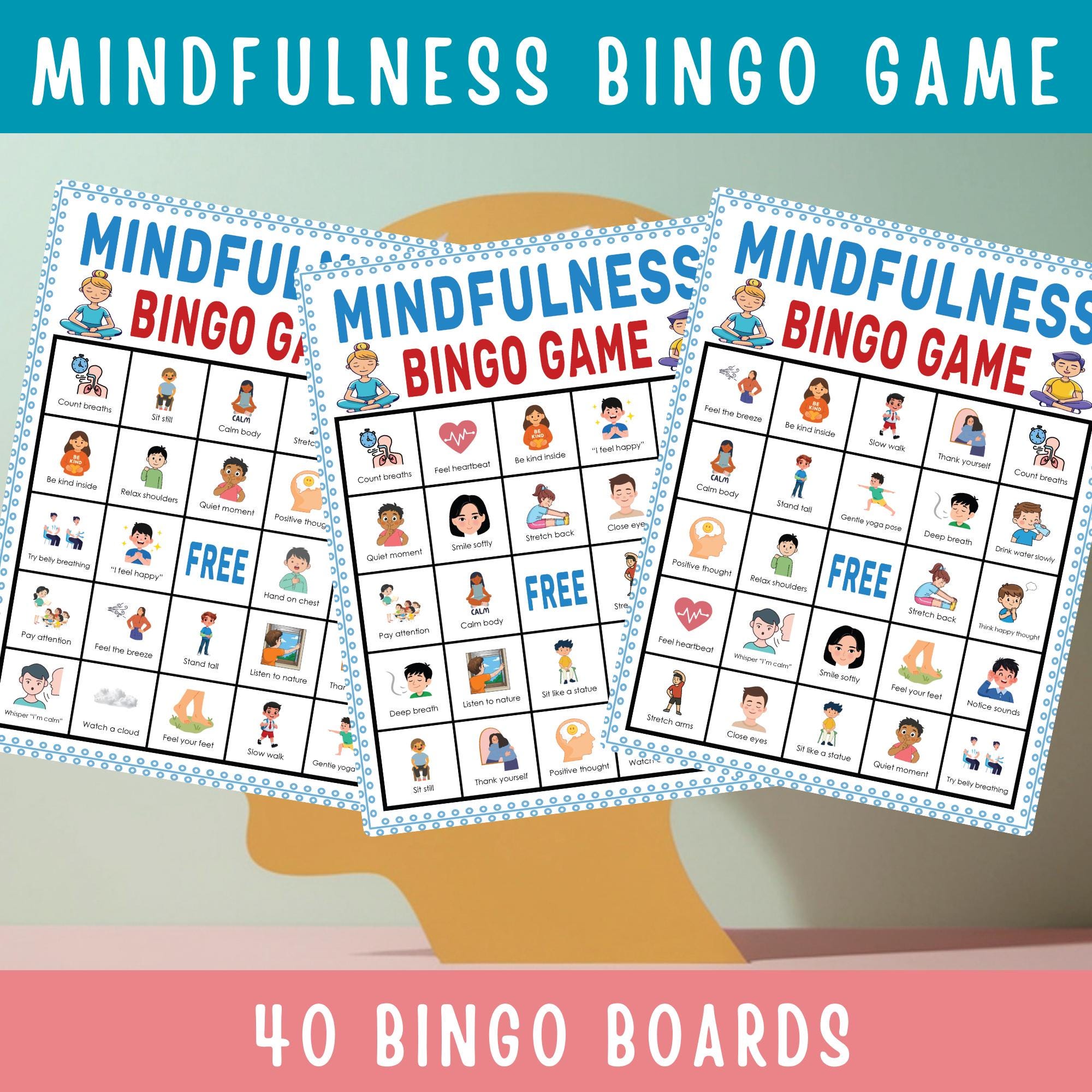 Mindfulness Bingo Game Printable Calm Focus Activity for Kids Classroom ...