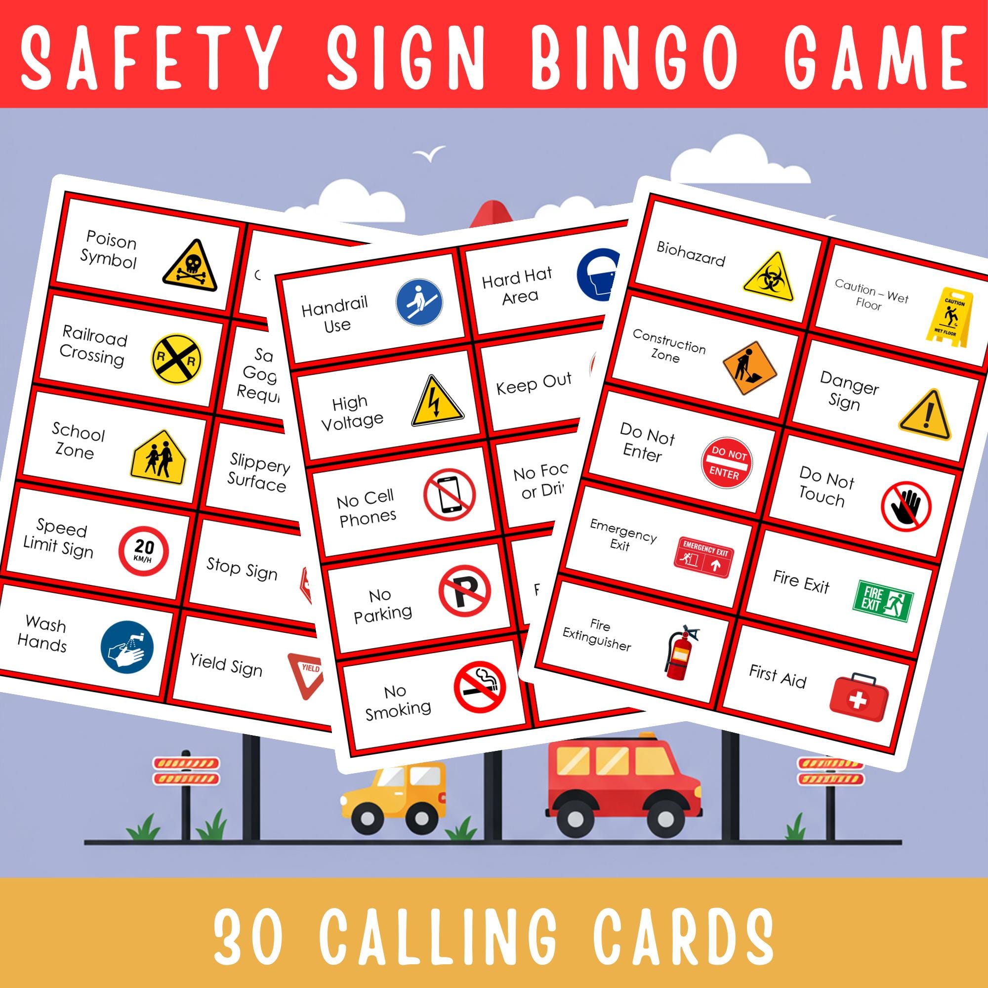 Safety Sign Bingo – Fun & Educational Printable Game for Kids ...