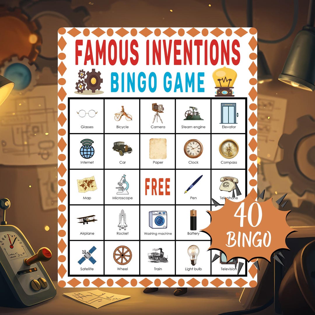Famous Inventions Bingo Game | History and STEM Printable Activity for ...