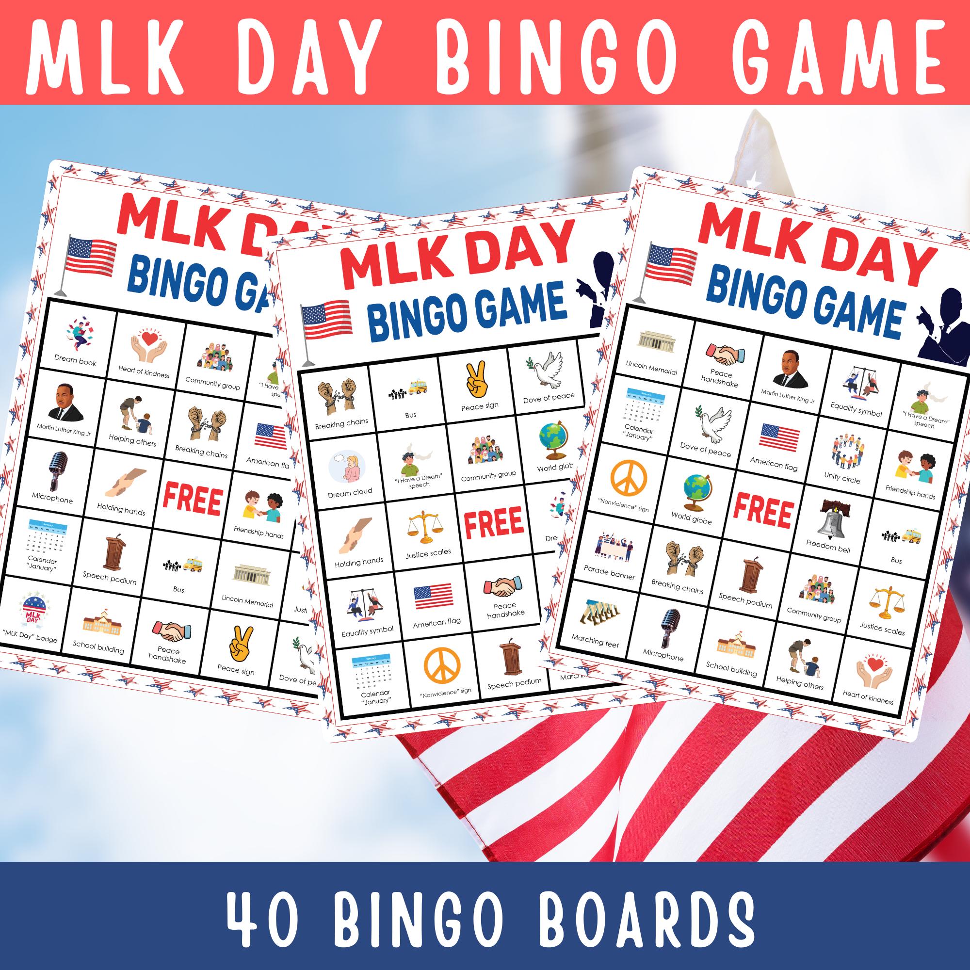 MLK Day Bingo Game | Martin Luther King Jr Activity | Classroom MLK ...