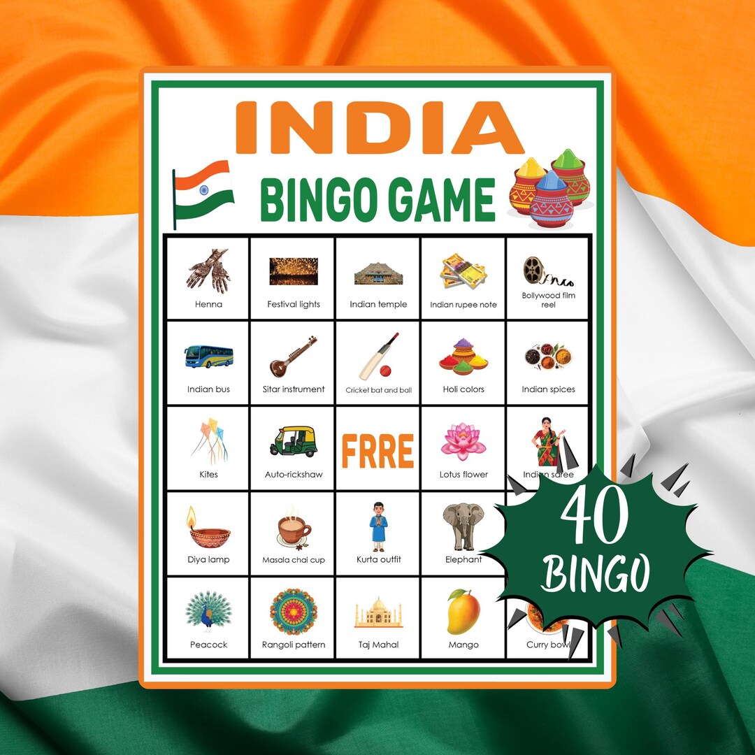 India Bingo Game | Cultural Symbols Printable Activity for Kids ...
