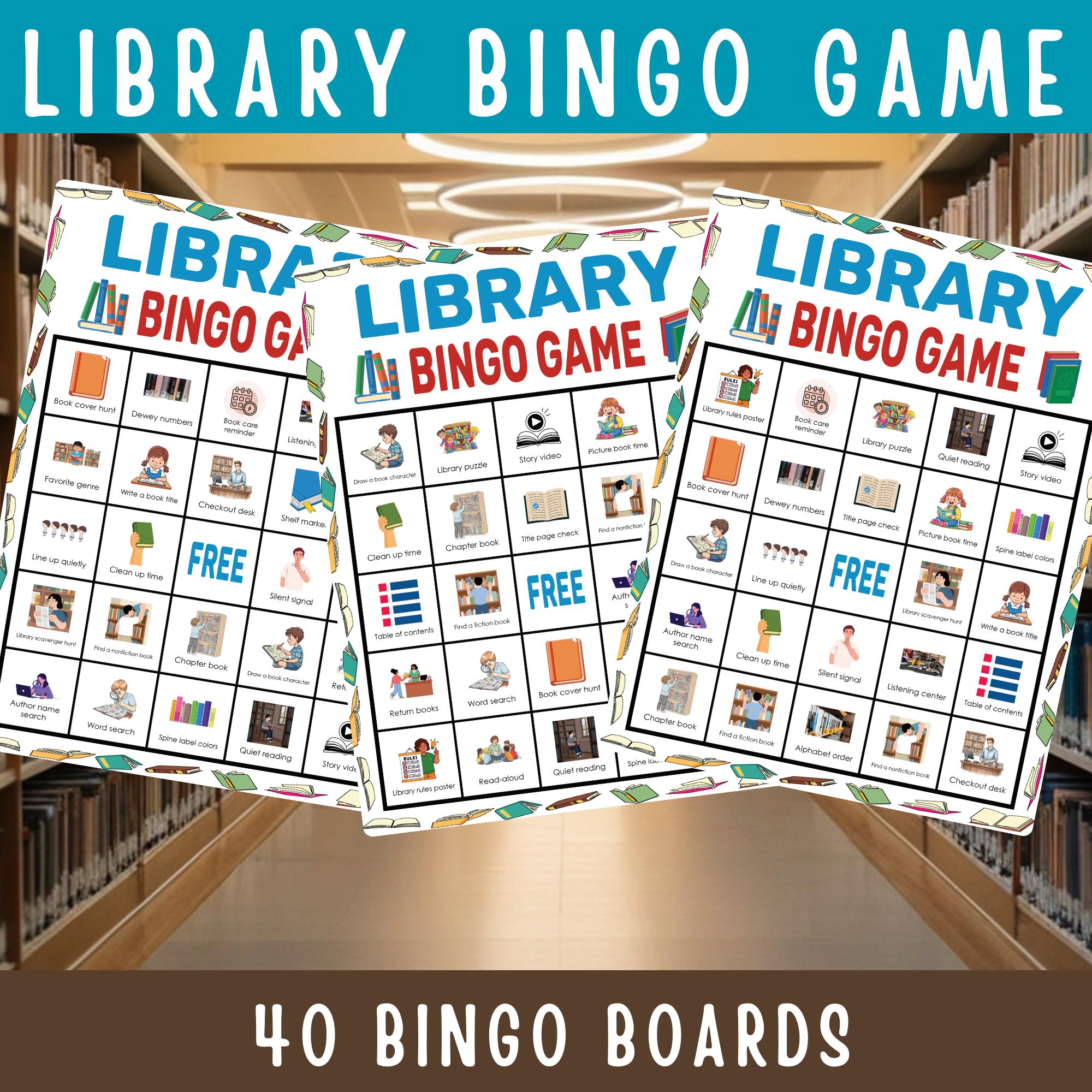 Library Bingo (sub Plans) Printable No Prep Reading Activity for Kids ...