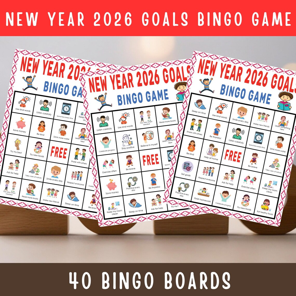 New Year 2026 Goals Bingo Game | Printable Goal Setting Activity for ...