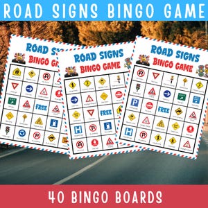 Road Signs Bingo Game | Traffic Safety Learning Activity for Kids ...