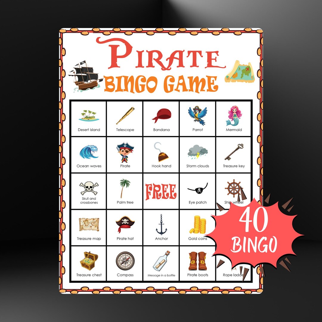 Pirate Bingo Game | Fun Pirate-themed Printable for Kids | Treasure ...