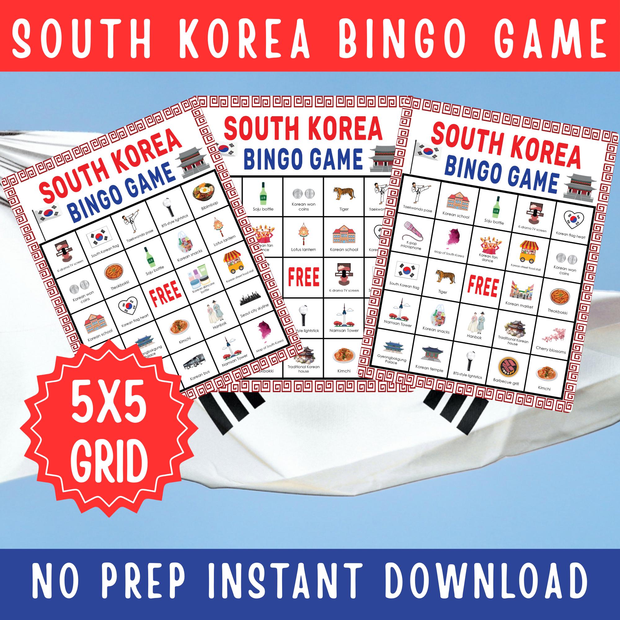South Korea Bingo Game – A Fun, Educational, and Culture-filled ...