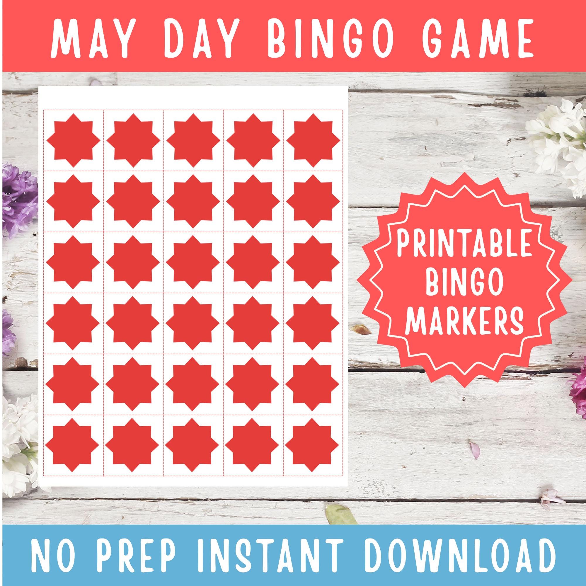 May Day Bingo Game Printable Spring Celebration Activity for Kids ...