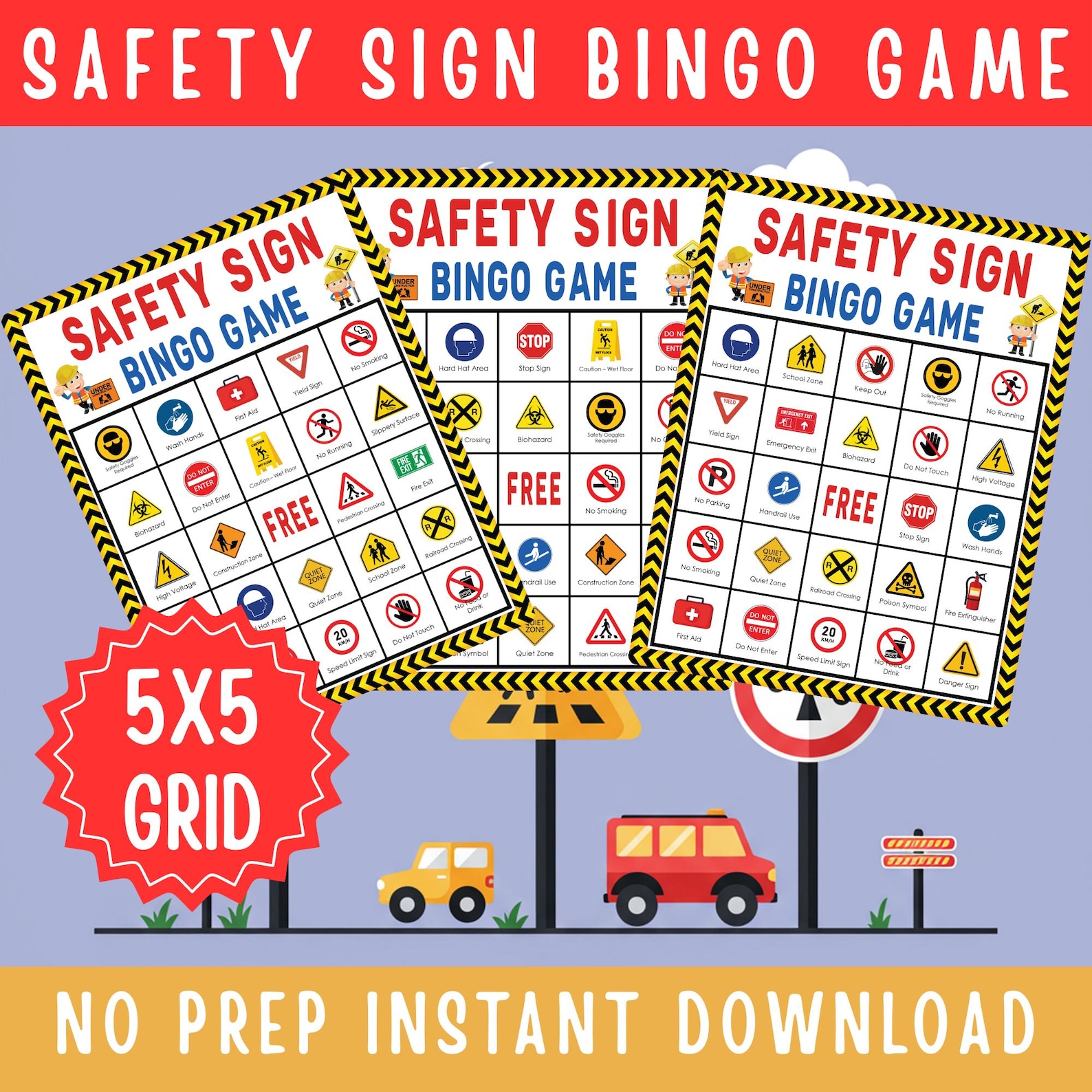 Safety Sign Bingo – Fun & Educational Printable Game for Kids ...