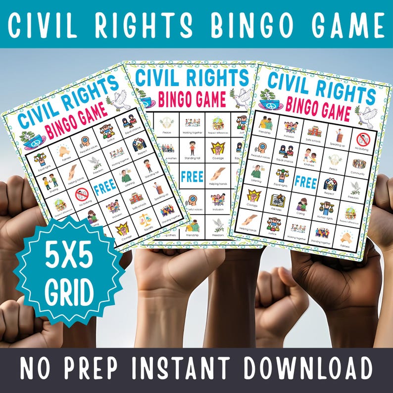 Civil Rights Bingo Game Printable History and Social Studies Activity ...