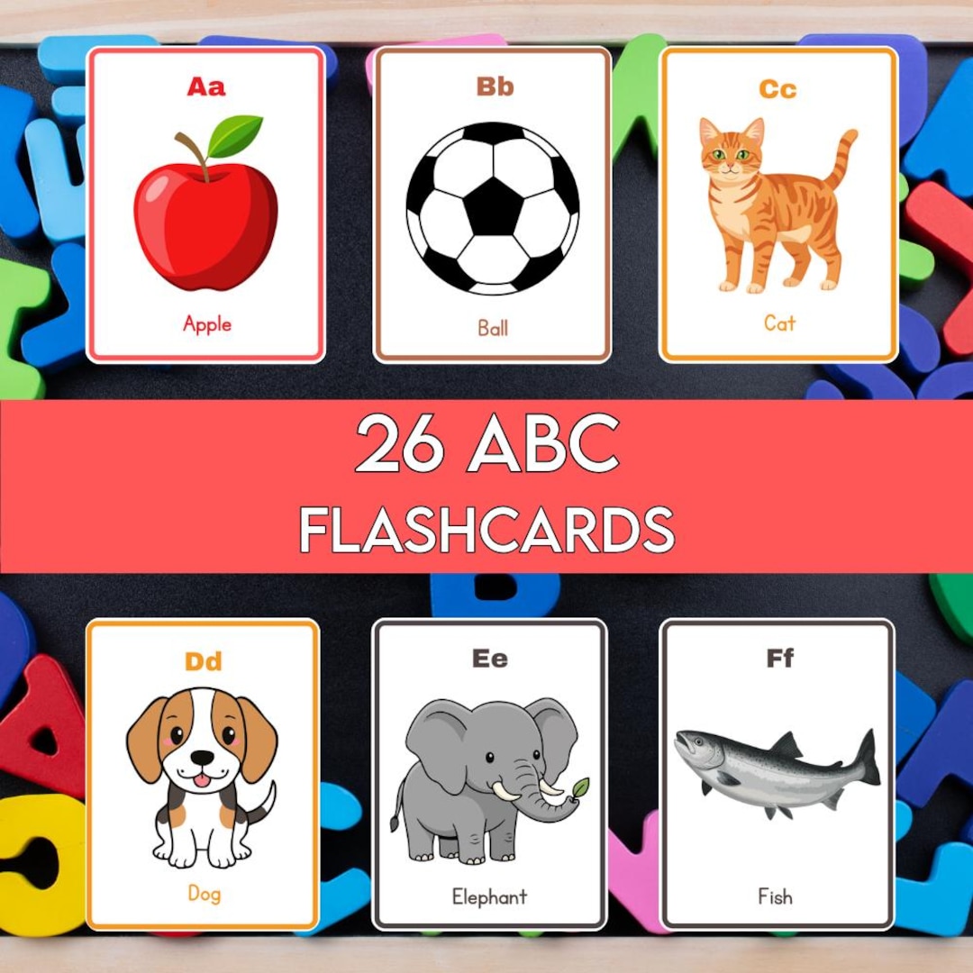 26 ABC Flashcards Printable Alphabet Cards for Kids Preschool ...