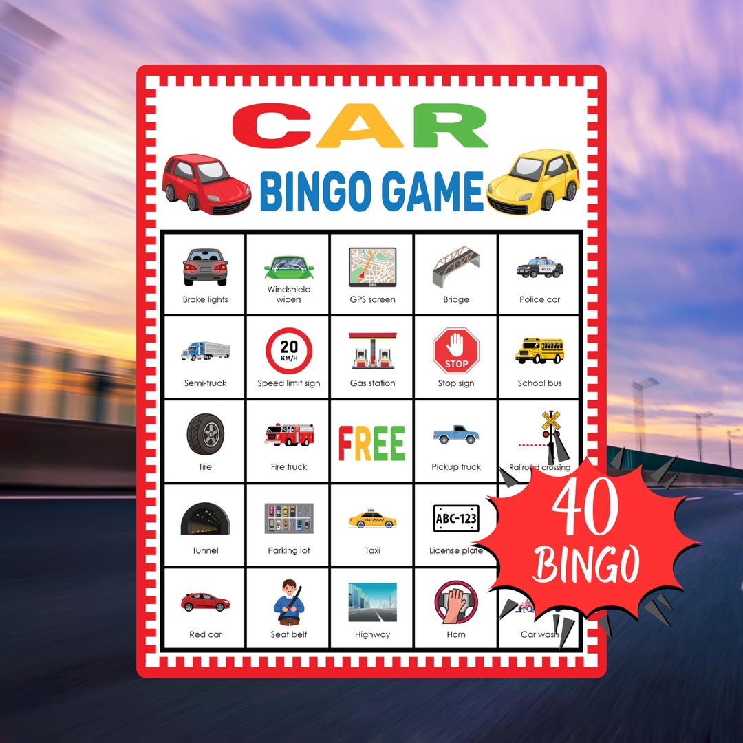 Car Bingo Game | Fun Printable Vehicle Activity for Kids, Classroom ...