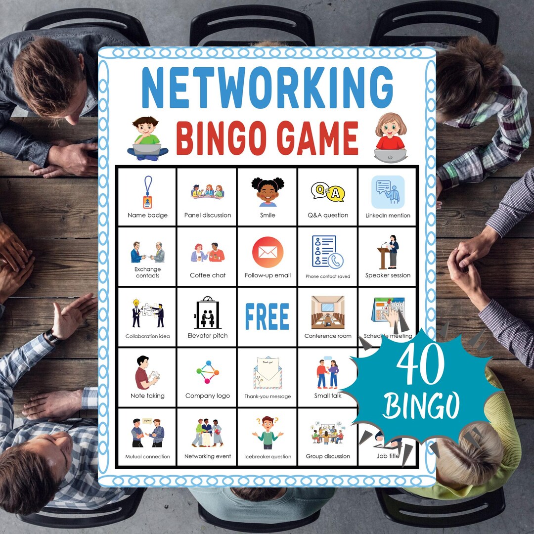 Networking Bingo Game Printable Professional Icebreaker Activity for ...