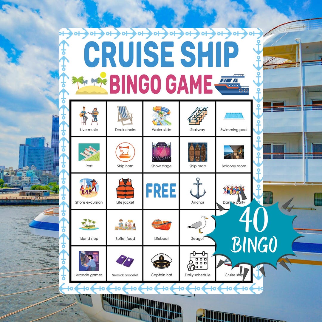 Cruise Ship Bingo Game Printable Travel Ocean Activity for Kids ...