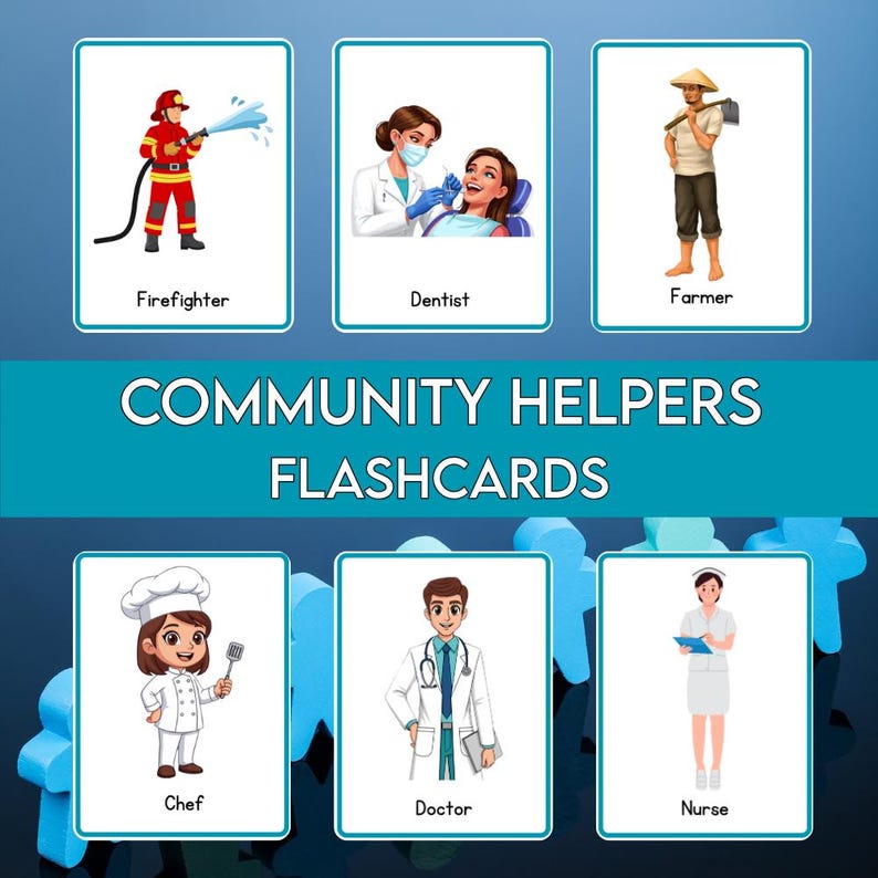 Community Helpers Flashcards Printable | Community Worker Cards for ...