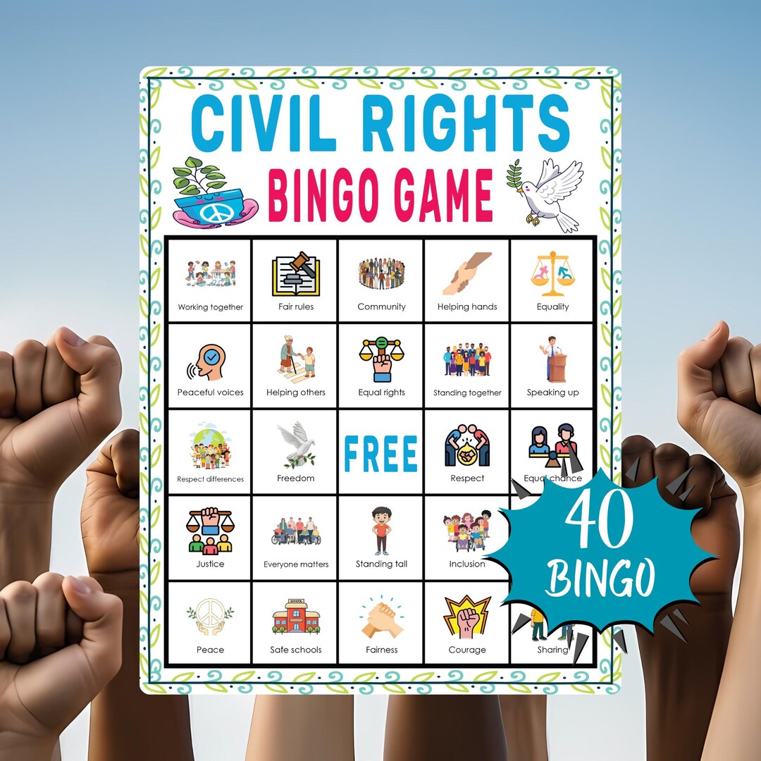 Civil Rights Bingo Game Printable History and Social Studies Activity ...