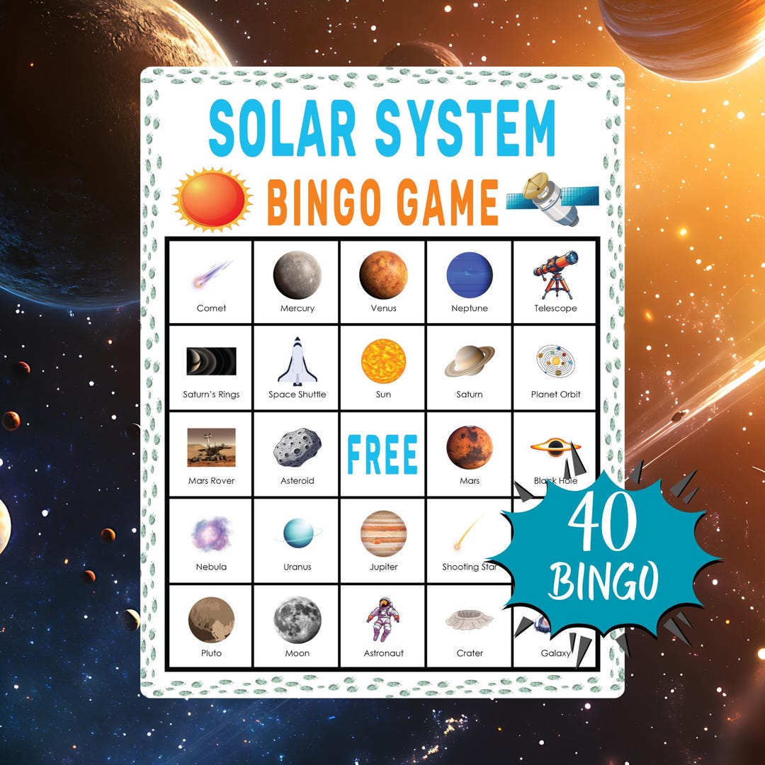 Solar System Bingo Game | Space-themed Printable Activity for Kids ...