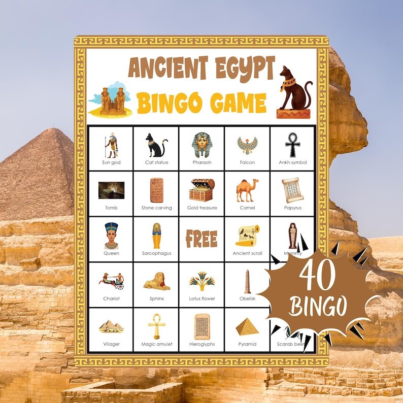 Ancient Egypt Bingo Game | History & Social Studies Printable for Kids ...