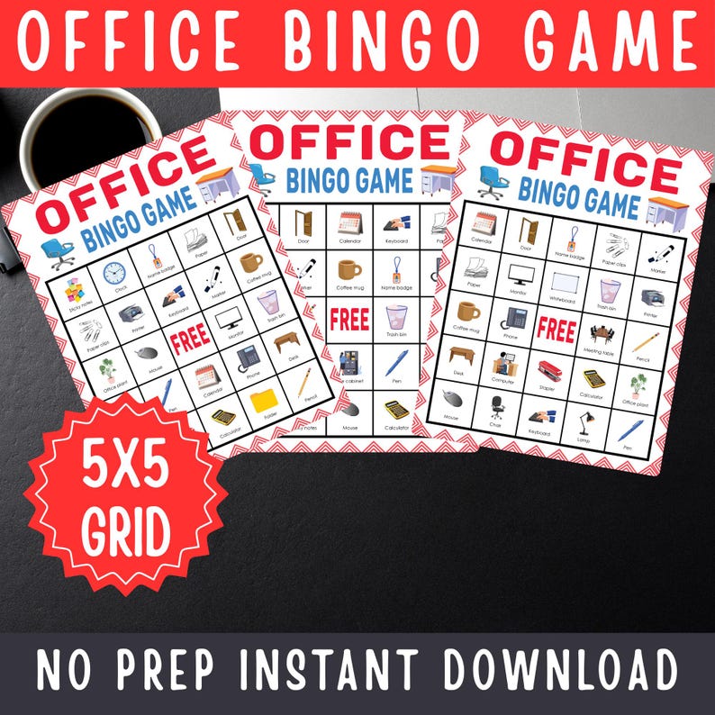 Office Bingo Game | Fun Printable Workplace Bingo for Team Building ...