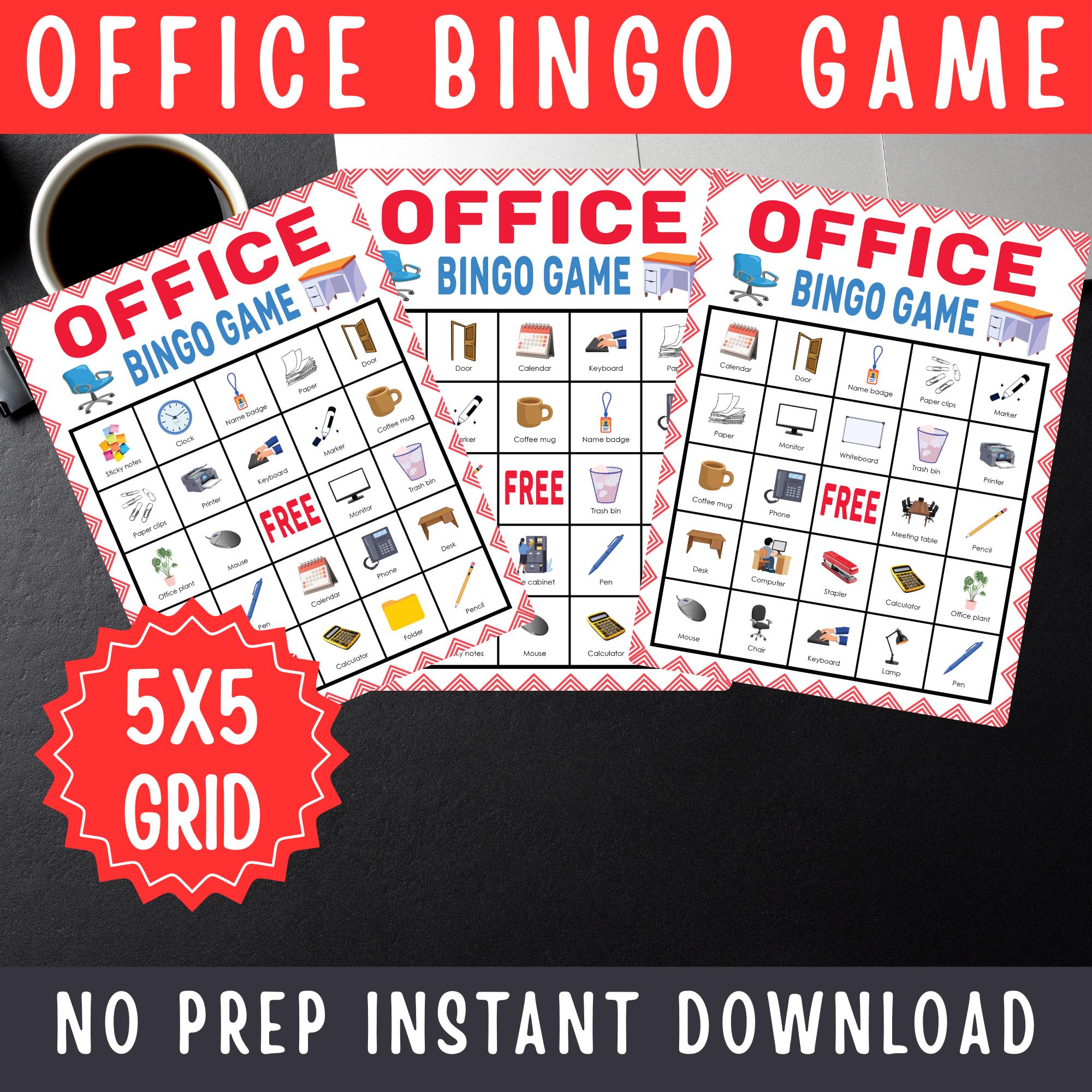 Office Bingo Game | Fun Printable Workplace Bingo for Team Building ...