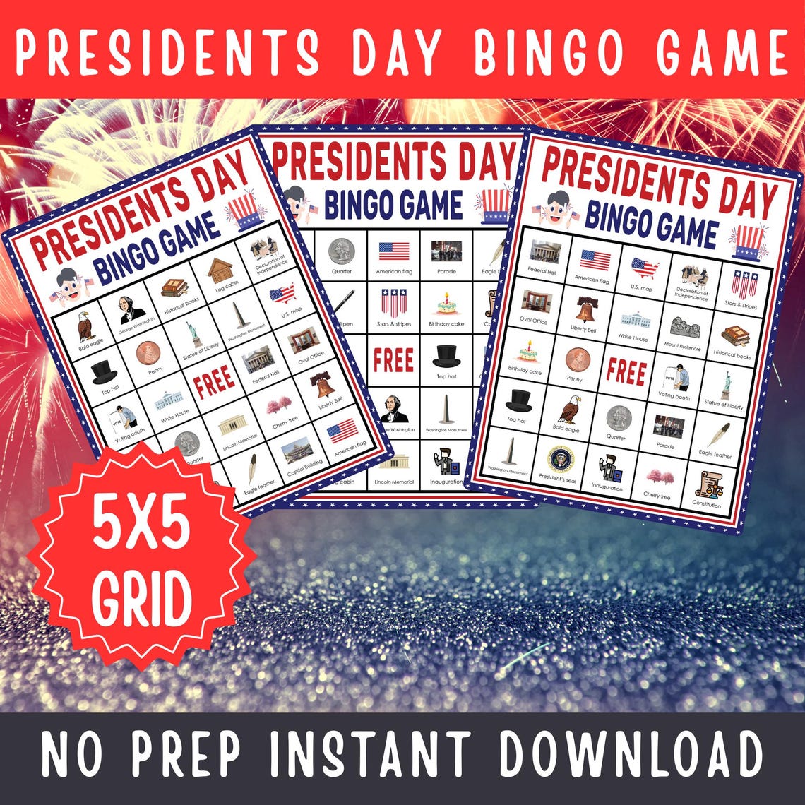 Presidents Day Bingo Game | Printable U.S. Presidents Learning Game for ...
