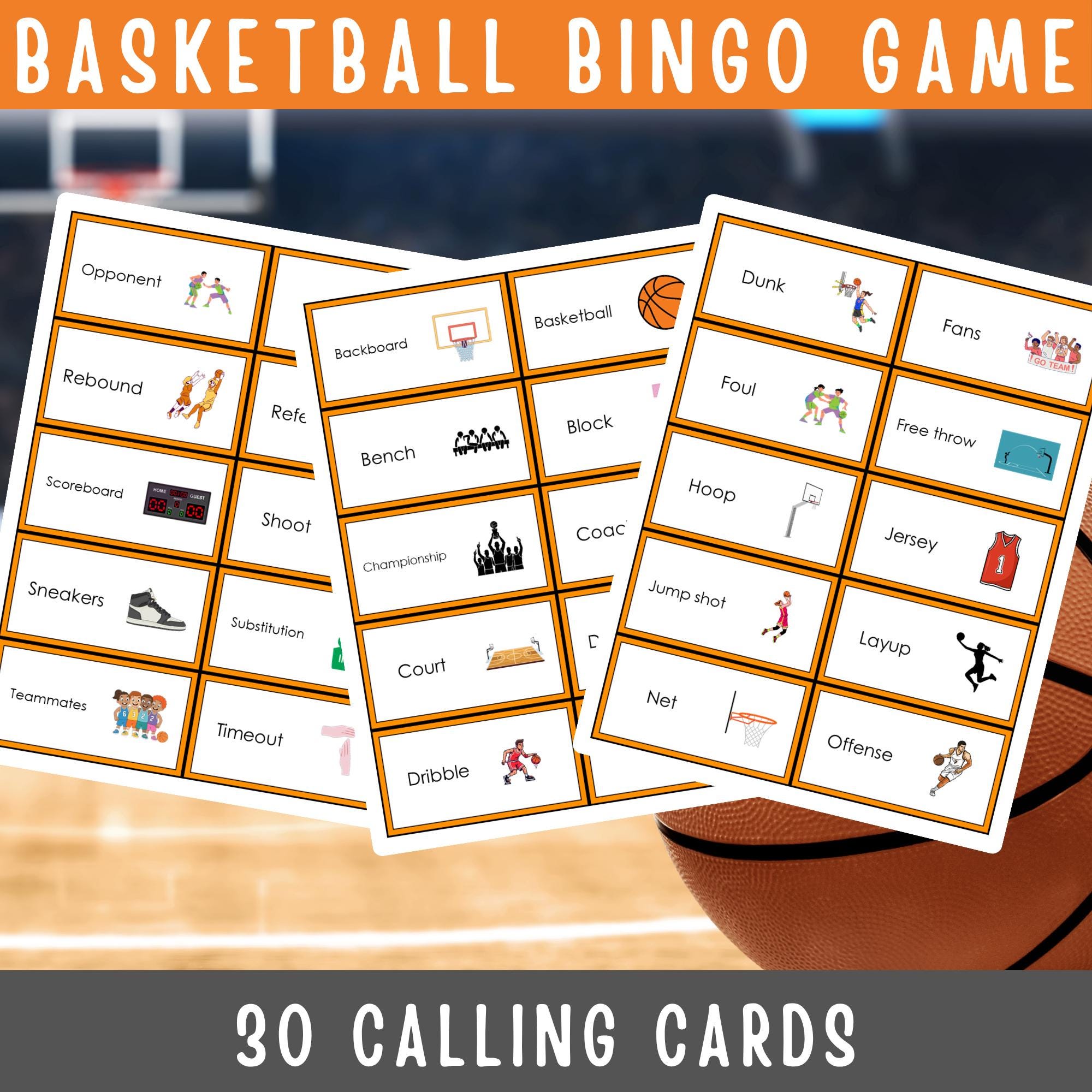 Basketball Bingo Game | Fun Sports Activity for Kids, Classroom, and ...