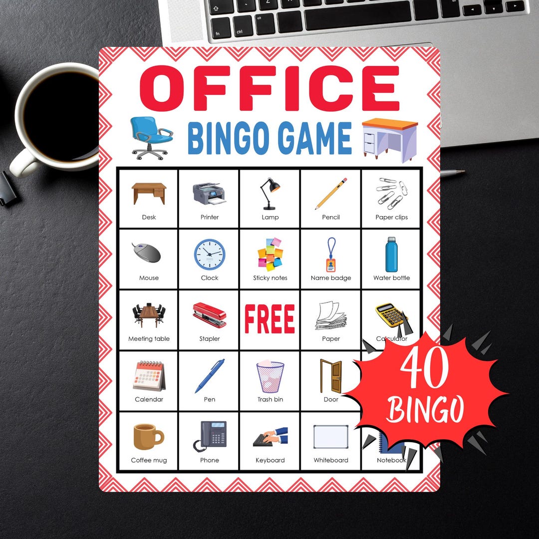 Office Bingo Game | Fun Printable Workplace Bingo for Team Building ...