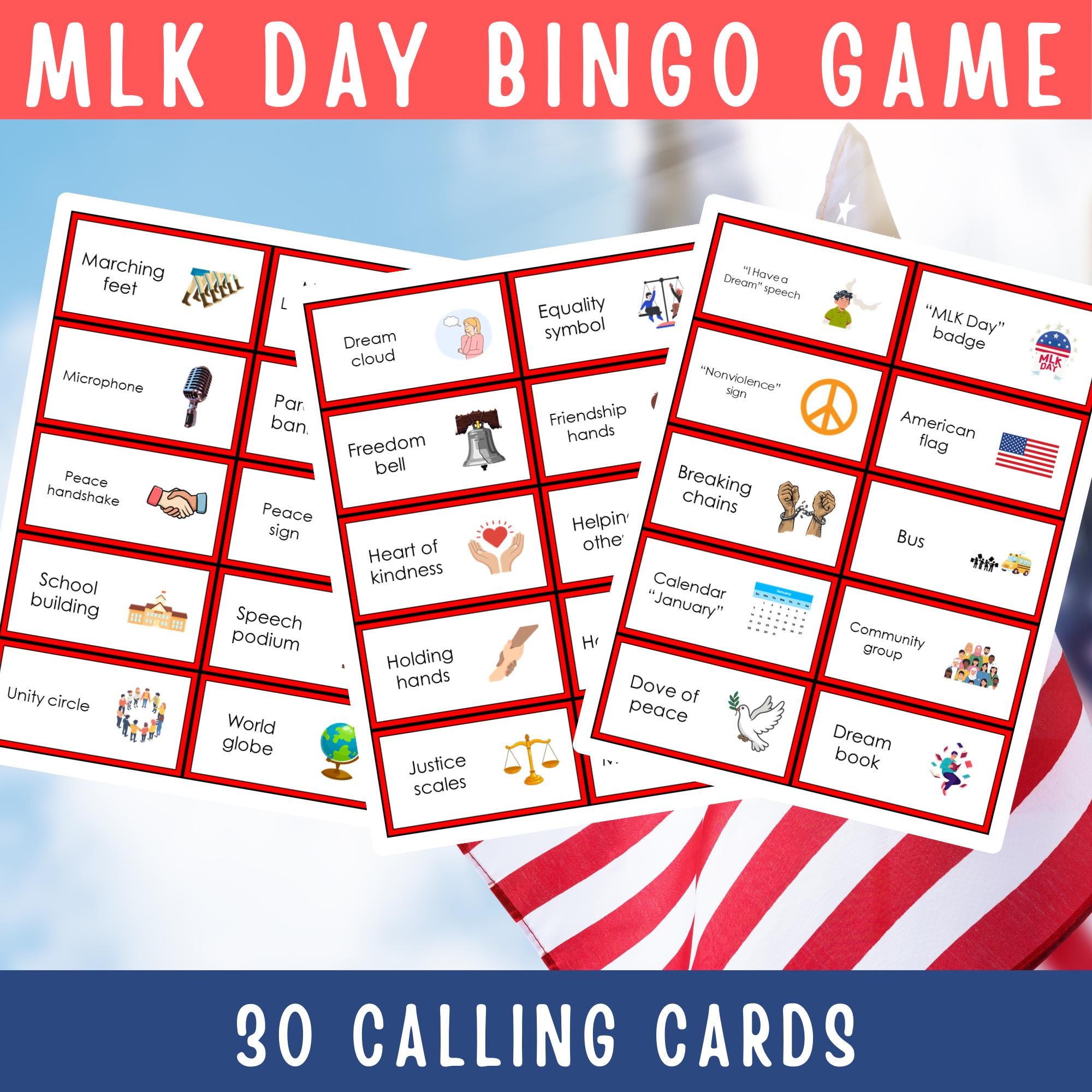 MLK Day Bingo Game | Martin Luther King Jr Activity | Classroom MLK ...