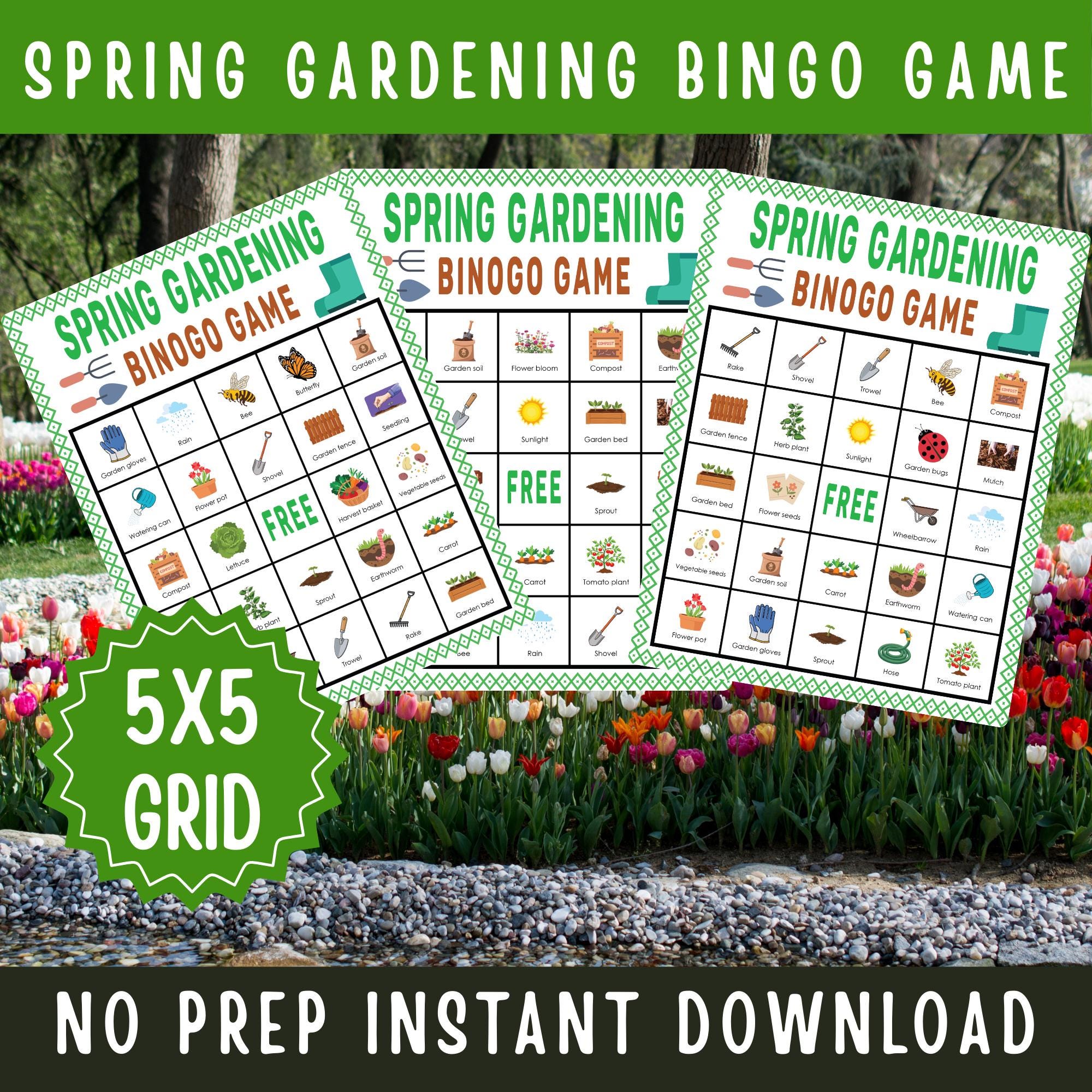 Spring Gardening Bingo Game Printable Nature Activity for Kids ...